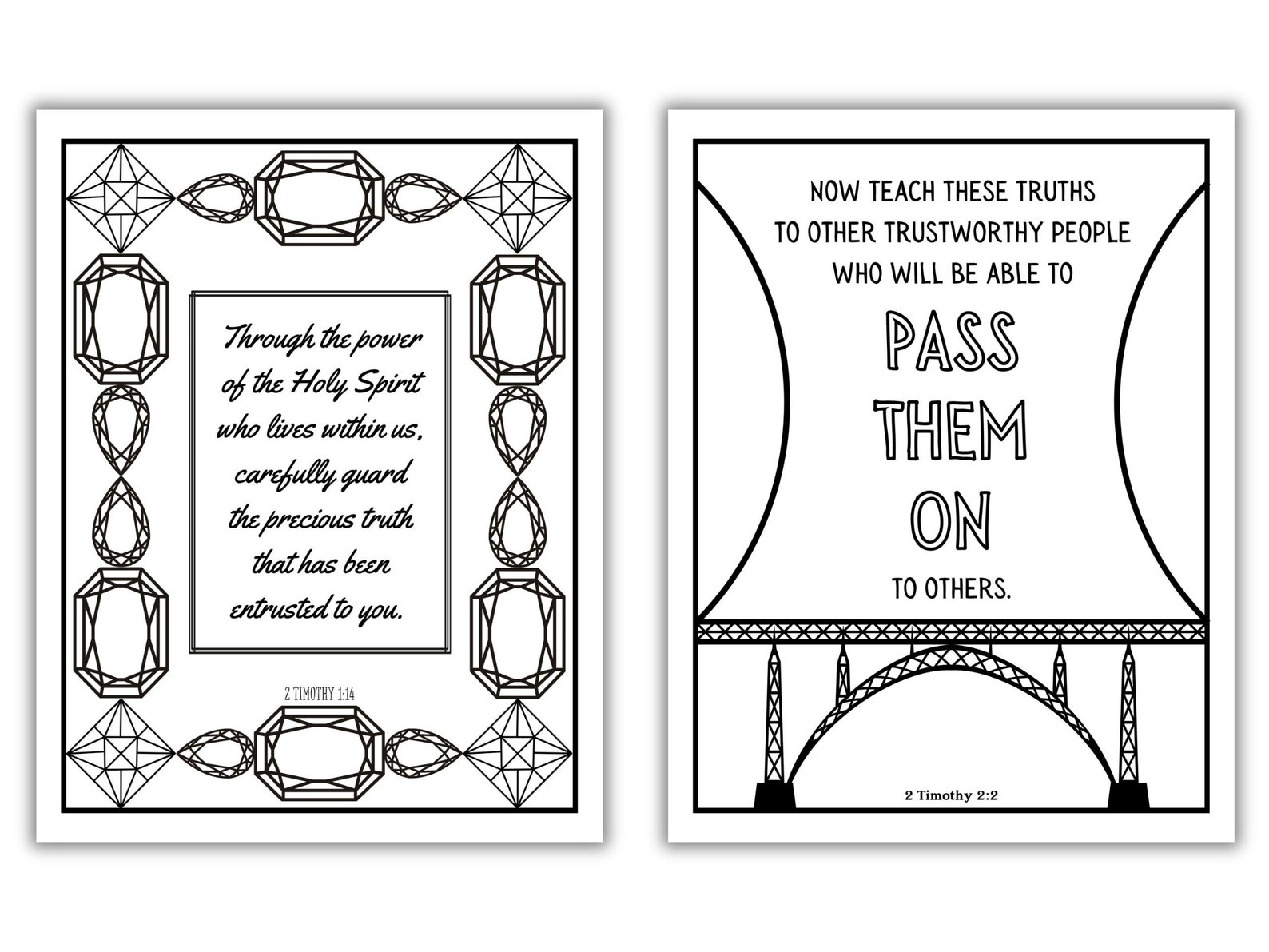 2 Timothy Scripture Coloring Pages: Sunday School Activities - Etsy