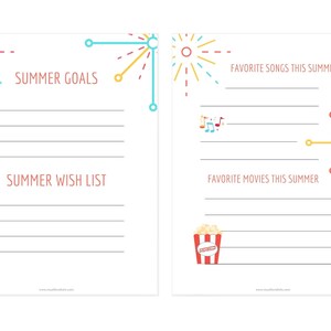 Sweet Summer Time Kids Journal Pages, Summer Reading Log, Weekly ...