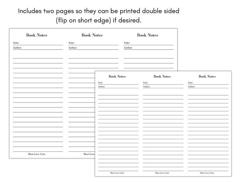 Book Notes Bookmarks, Note-taking Printable Bookmark - Etsy