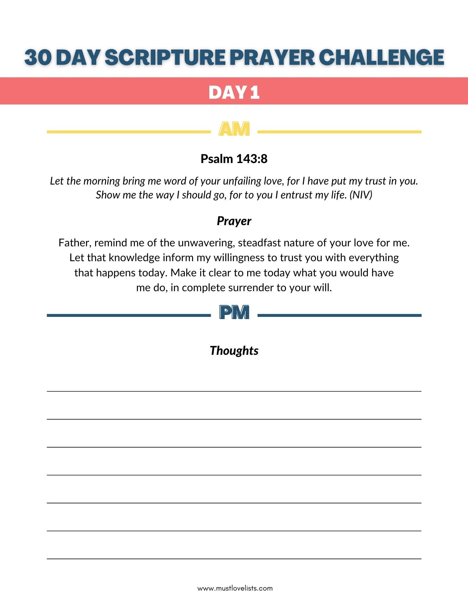 30-day Scripture Prayer Challenge: Printable Prayer Journal (PDF) - Etsy