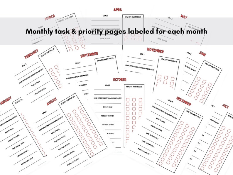 Monthly Checklists for Homeschooling Moms, Household Task Checklist ...