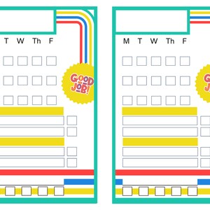 Editable Bright Cheerful Chore Chart, Simple Task Reminder Chart, Kids ...
