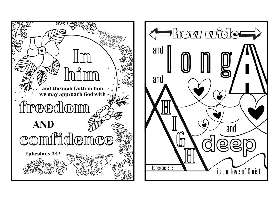 Ephesians Scripture Coloring Pages: Kids' Sunday School Activities - Etsy