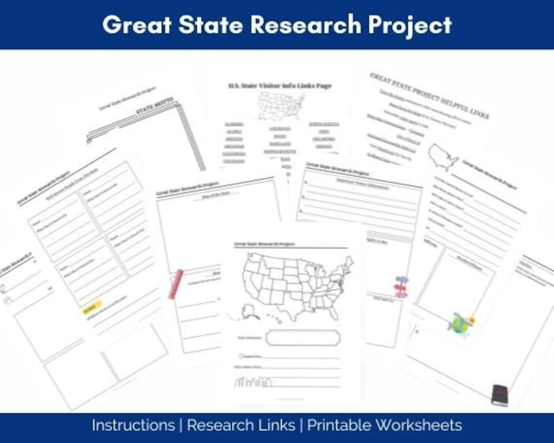 State Research Project, Homeschool State Unit Study, U.S. State ...