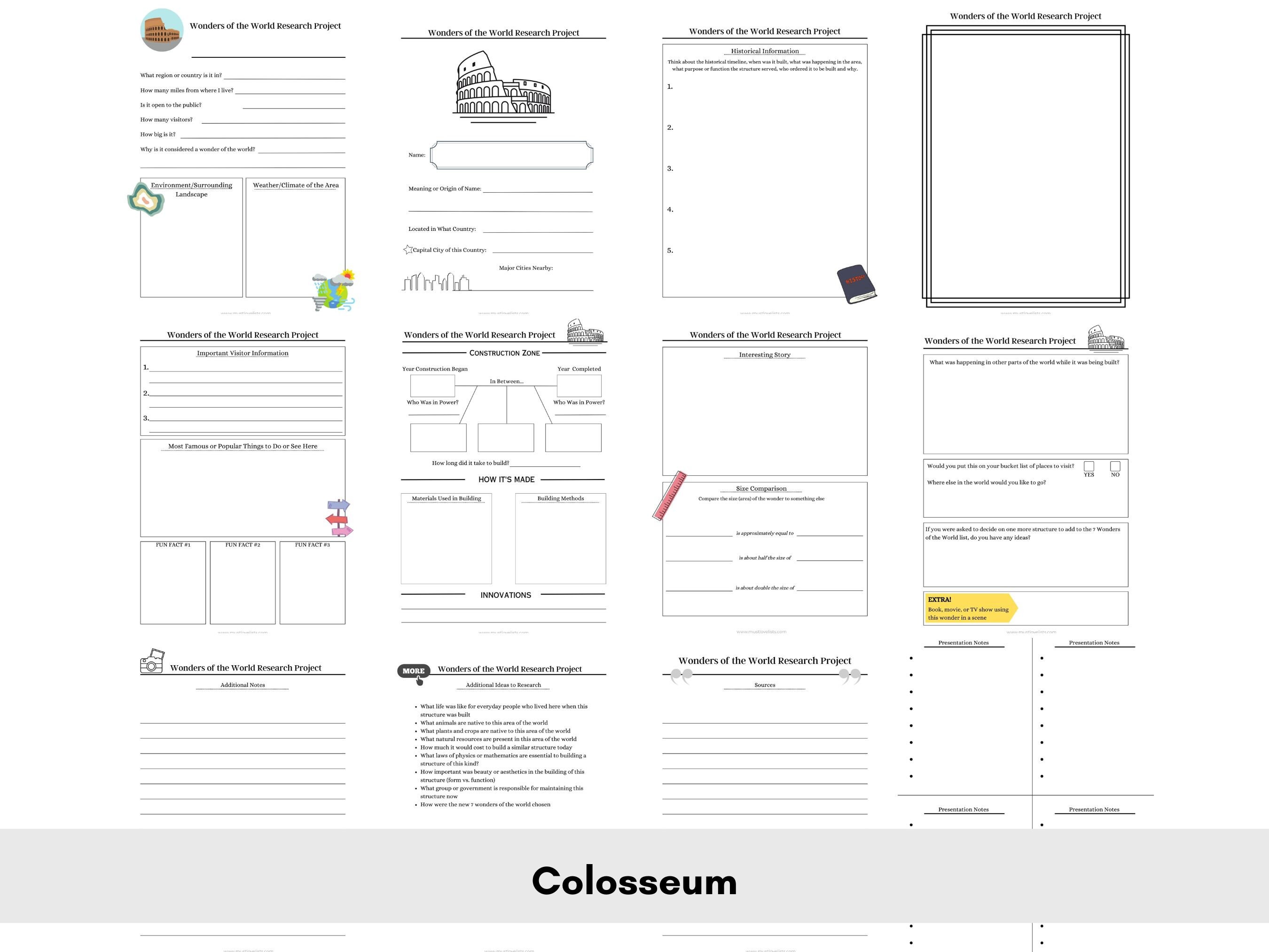 Wonders of the World Research Project, Homeschool Wonders of the World ...