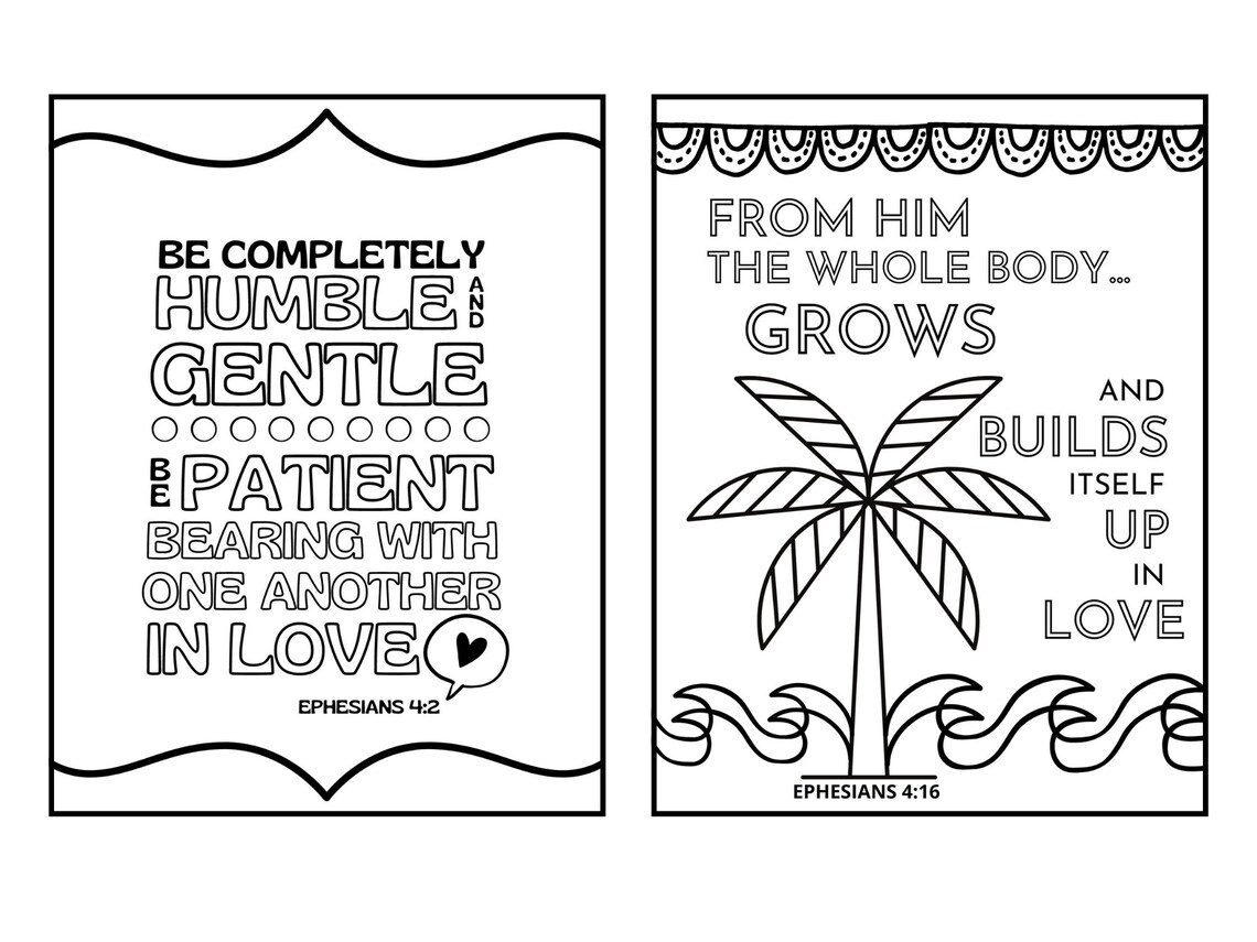 Ephesians Scripture Coloring Pages: Kids' Sunday School Activities - Etsy