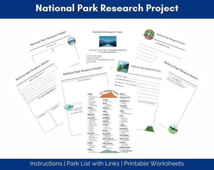 National Park Research Project Homeschool Research Project - Etsy