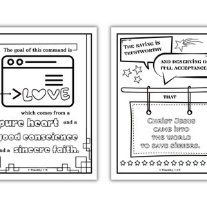 1 Timothy Scripture Coloring Pages: Sunday School Activities - Etsy
