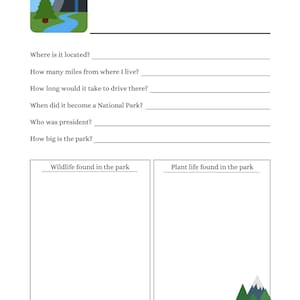 National Park Research Project: Homeschool Learning (PDF Download) - Etsy