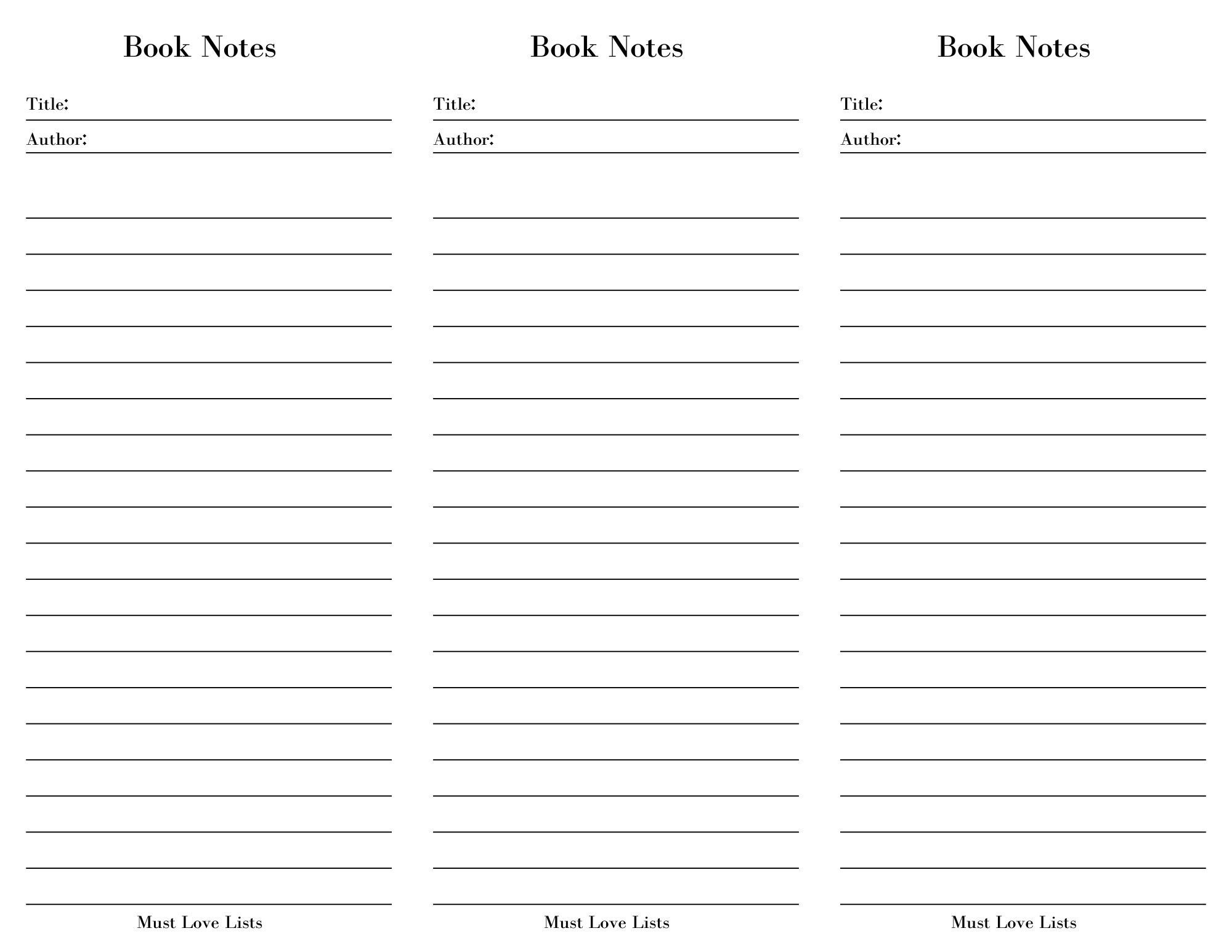 Book Notes Bookmarks, Note-taking Printable Bookmark - Etsy