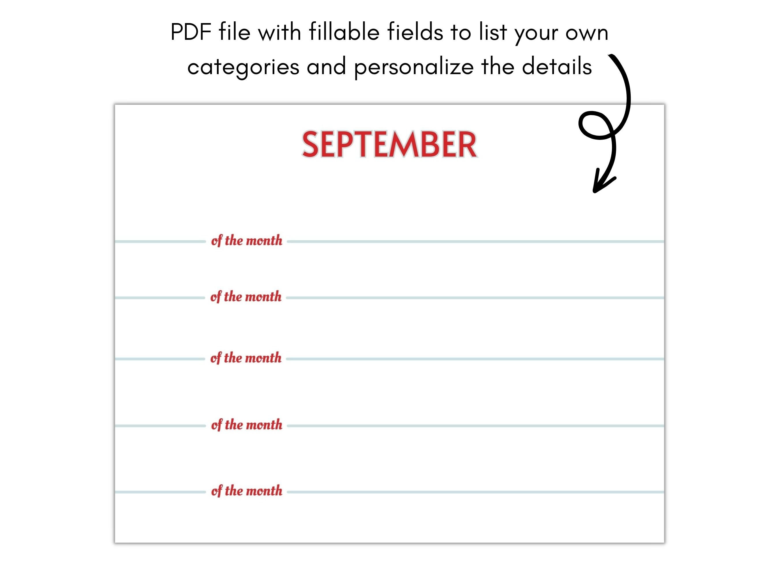 Homeschool Learning Calendar: Monthly Themes Bulletin Board (PDF) - Etsy