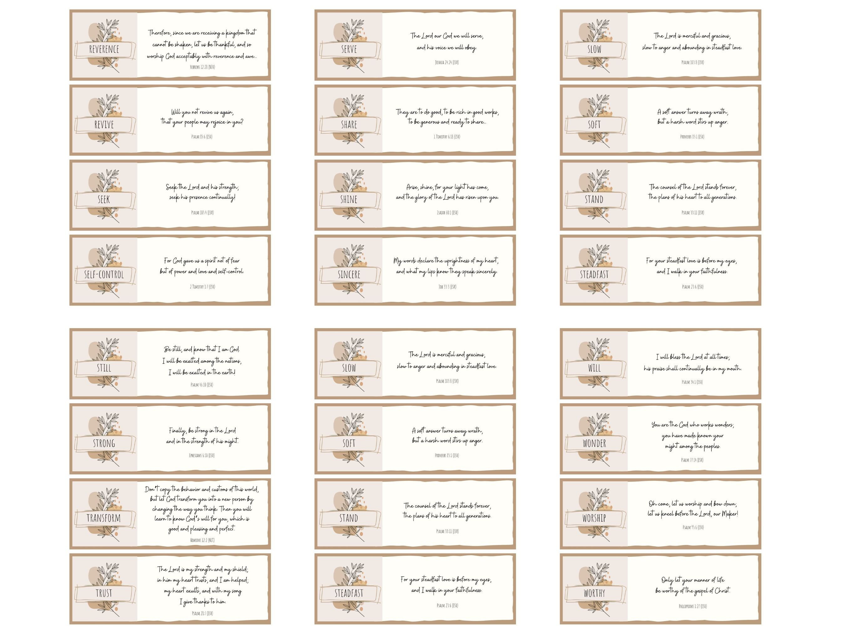 Encouraging Scripture Cards Word of the Year Ideas Weekly - Etsy