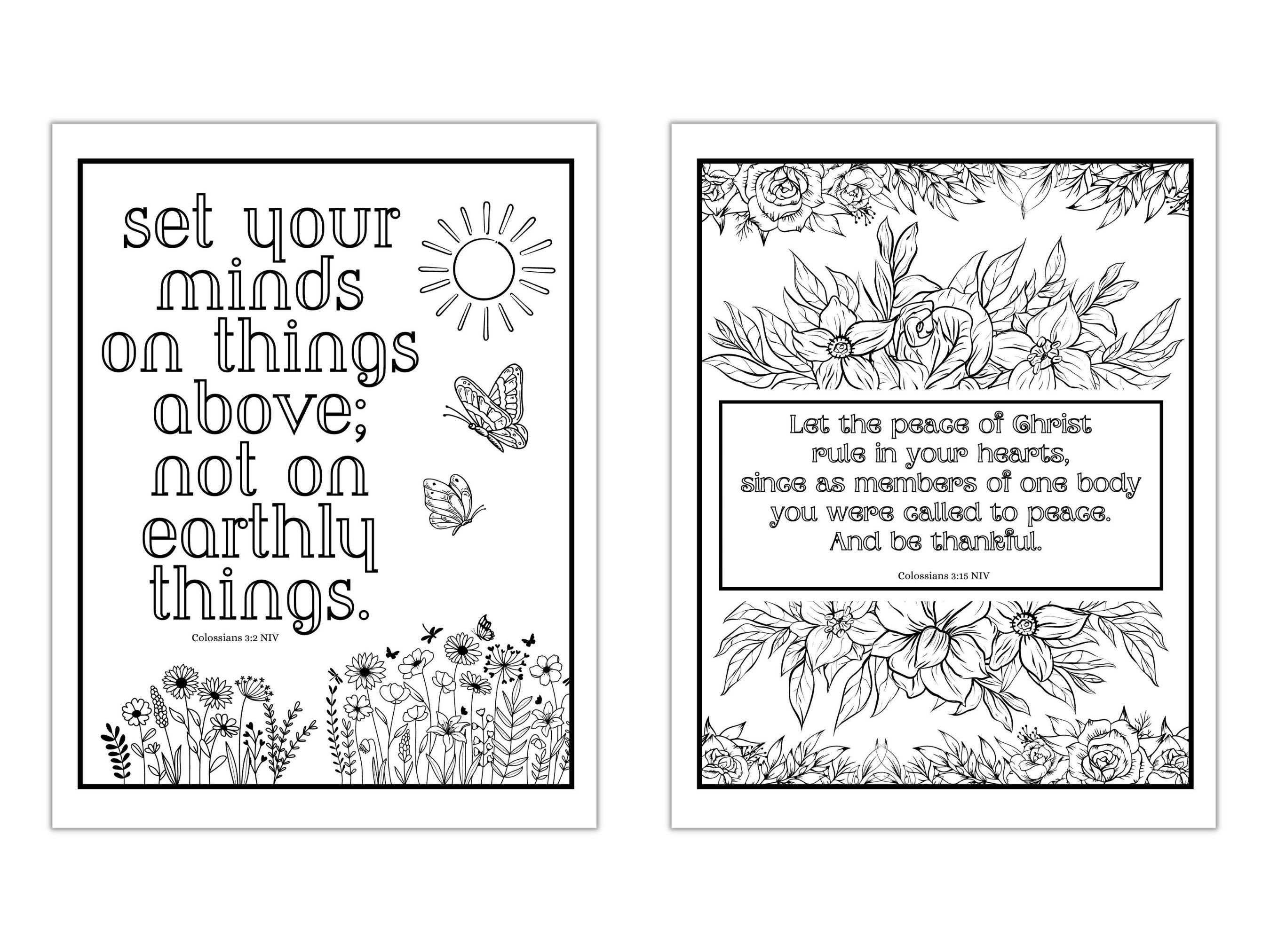 Colossians Scripture Coloring Pages: Sunday School Activities - Etsy