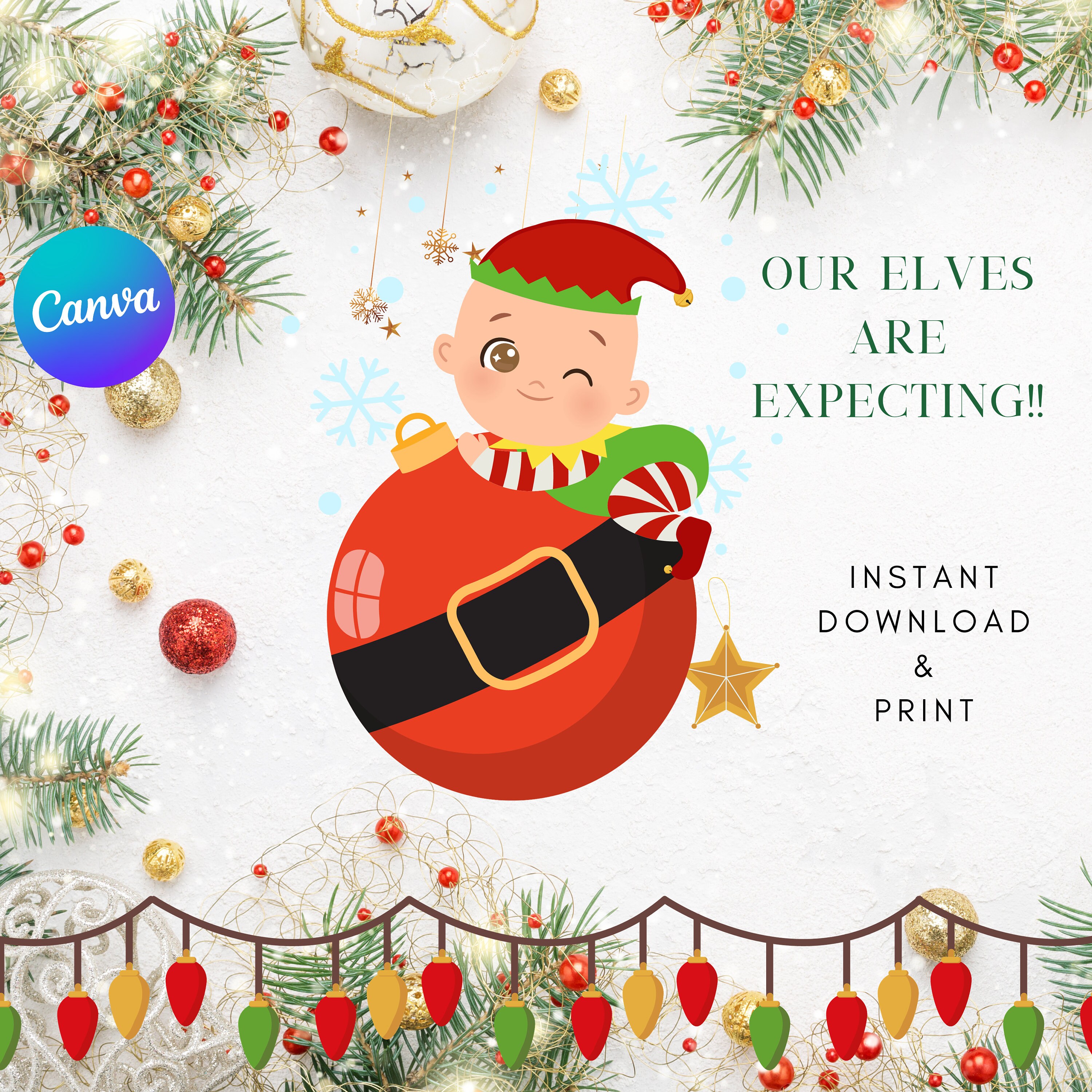Elf Arrival Letter PREGNANT BABY ELF Digital, Edit, Downloadable, Elf ...