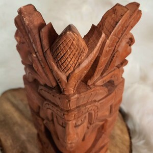 Vintage Hand Carved Aztec Tiki God Totem Solid Wood Statue 14" - Etsy