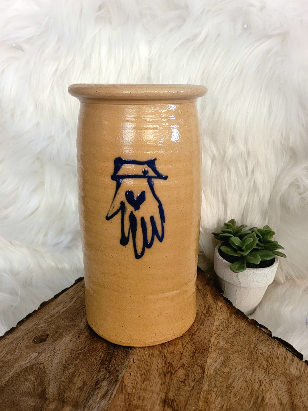 Vintage B Stebner Pottery Salt Glaze Stoneware Canister - Etsy