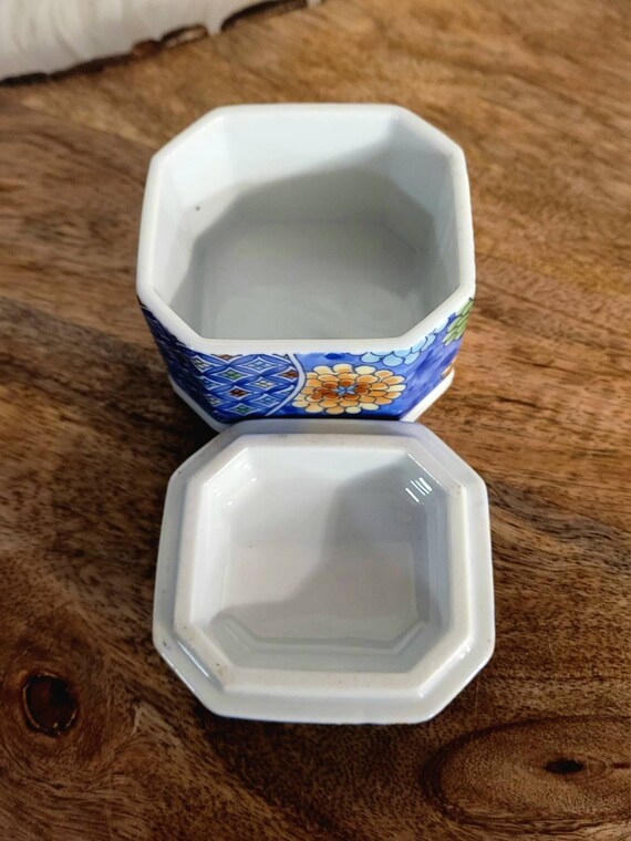 Vintage ASHIBI Japan Porcelain Floral Art Trinket Jew… - Gem