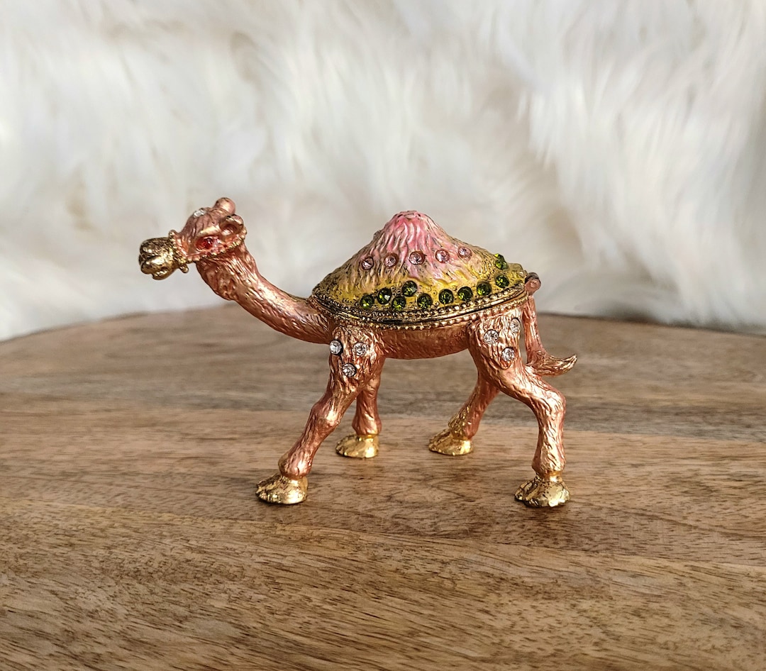 Vintage Enameled Metal Camel Trinket Box - Etsy