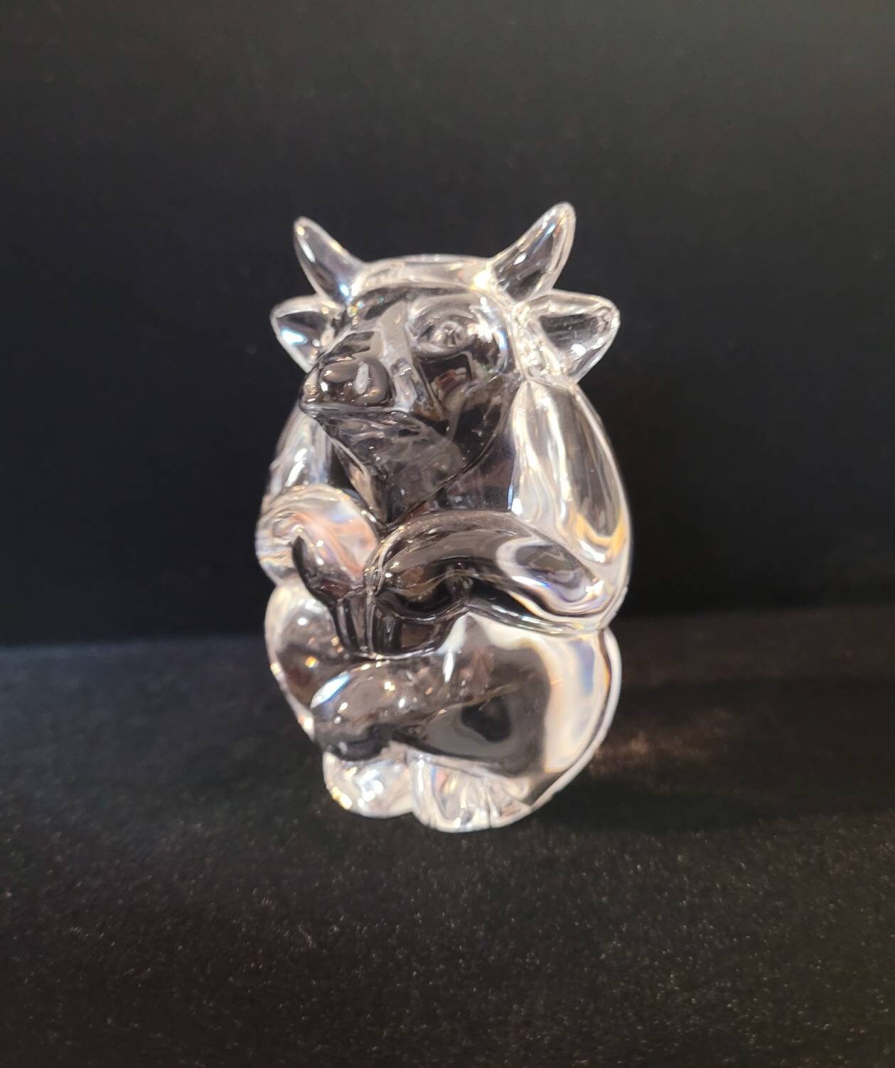 Vintage STUEBEN Crystal Art Glass Bull Figurine Paperweight - Etsy