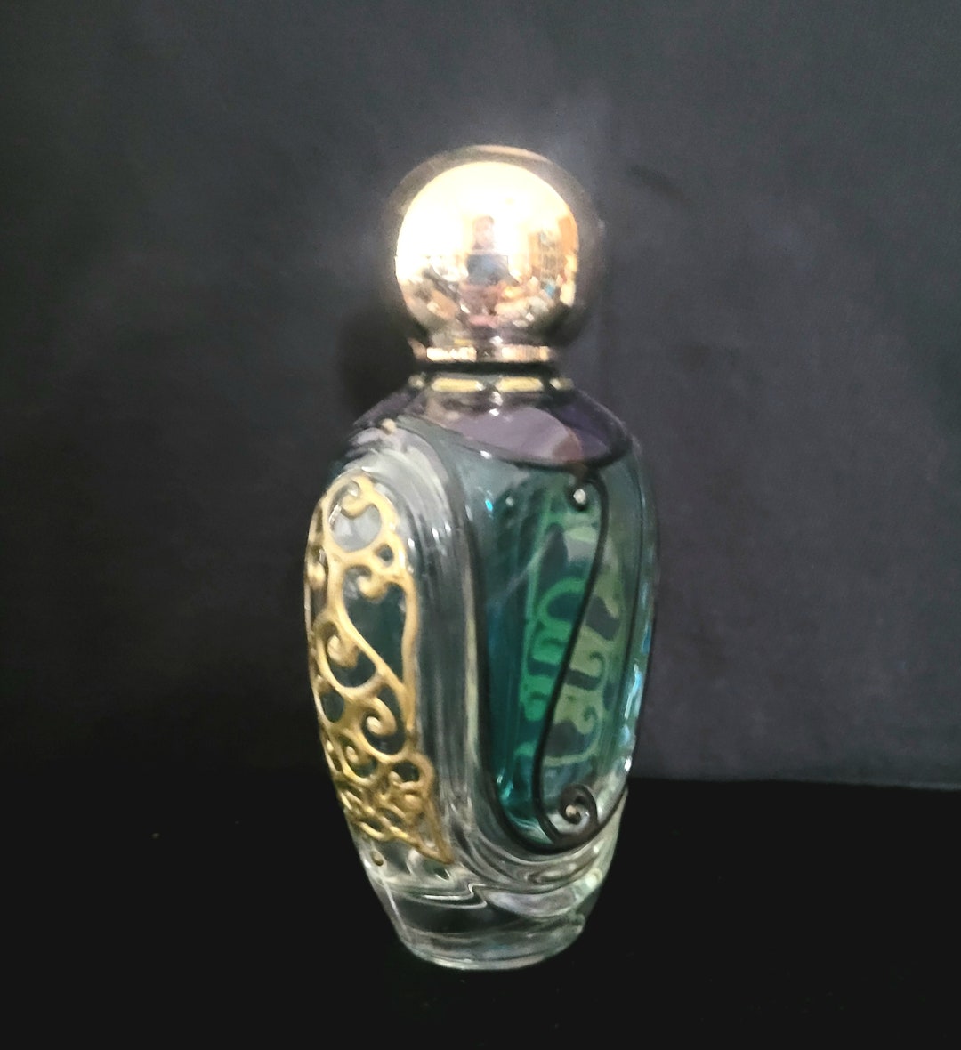 Vintage Blue and Purple Glass Gold Accent Perfume Bottle Made in France ...