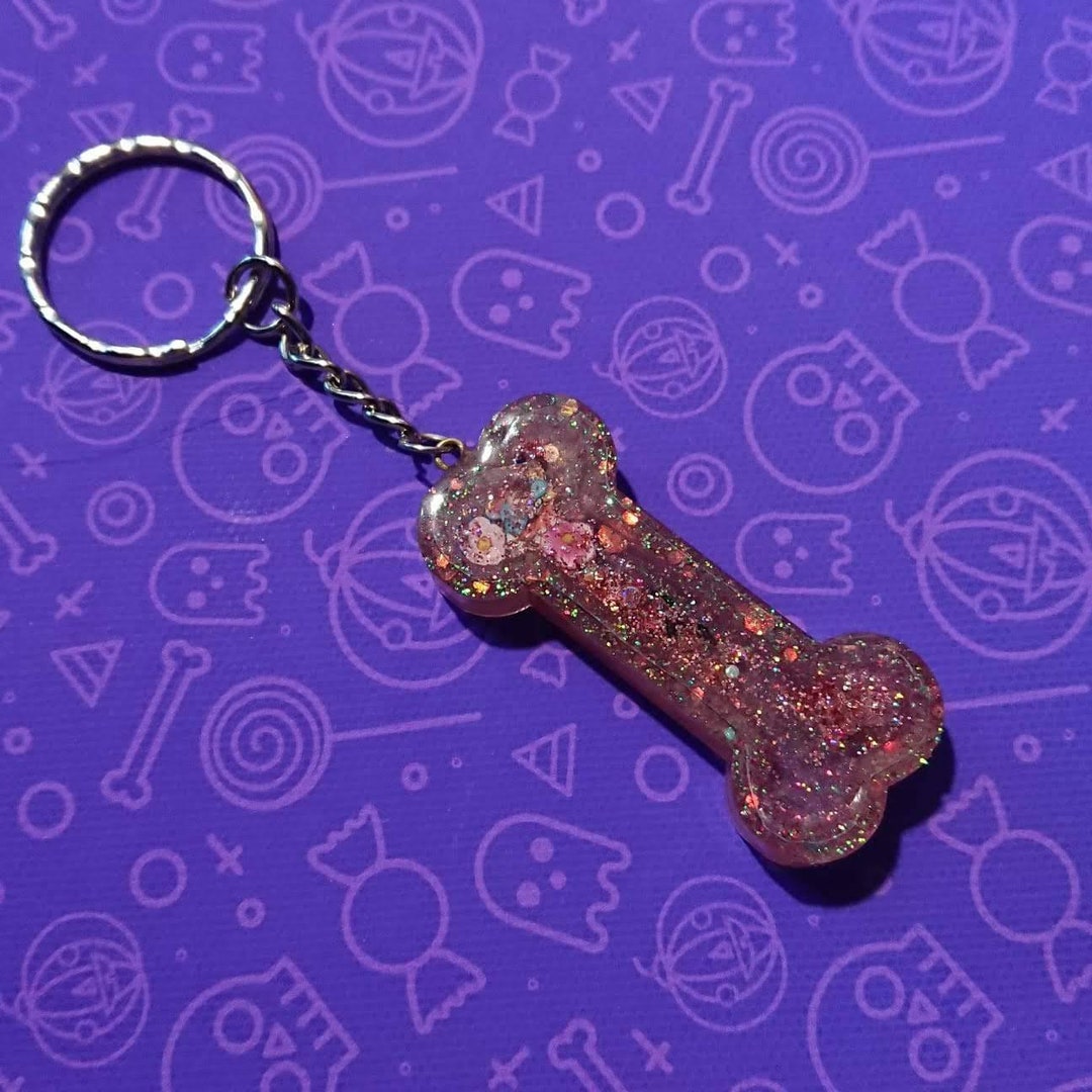 Bone Liquid Shaker Key Ring pink Glow in the Dark - Etsy