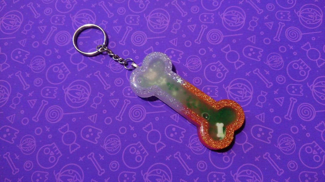 Bone Liquid Shaker Key Ring two Tone Glow in the Dark - Etsy