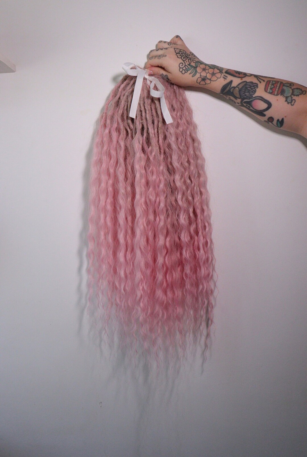 Curly Pink Ombre Soft De Dreads. Hand Made Dreadlocks, Hair Extension ...
