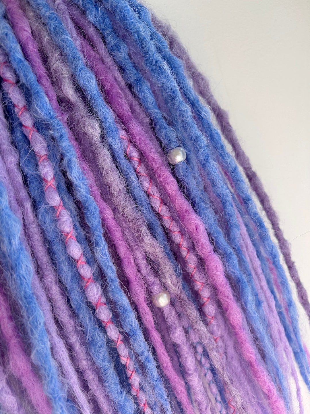 Blue Lavender Viking Mix DE Dreads, Synthetic DE Soft Dreadlocks Set ...