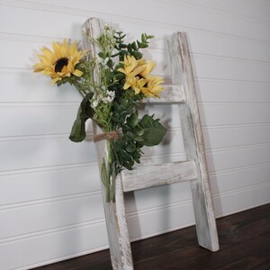 Sunflower Mini Ladder, Ladder Home Decor, Spring Home Decor, Mini ...