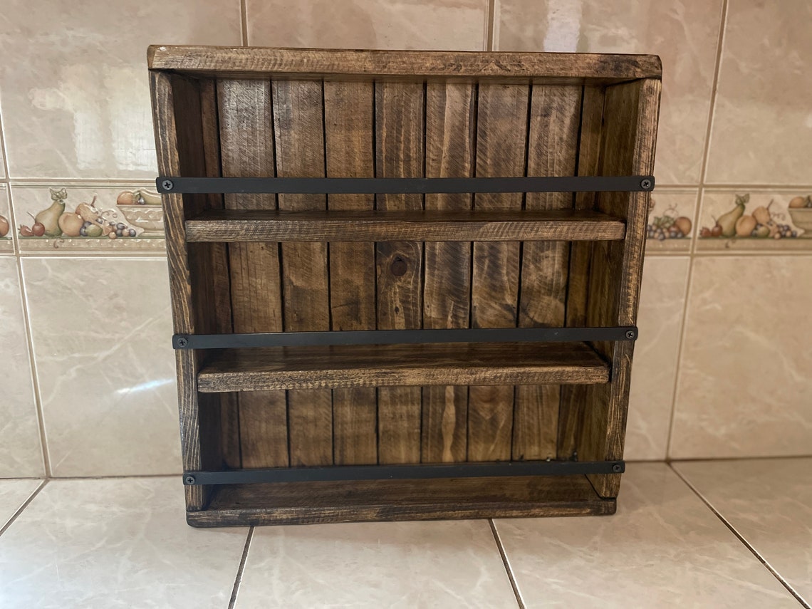 Chefs Helper, Spice Rack, Kitchen Storage, Cook Gift, Apothecary Shelf ...