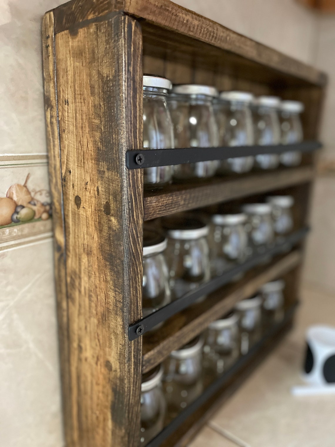 Chefs Helper, Spice Rack, Kitchen Storage, Cook Gift, Apothecary Shelf ...