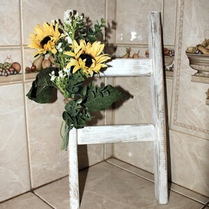 Sunflower Mini Ladder, Ladder Home Decor, Spring Home Decor, Mini ...