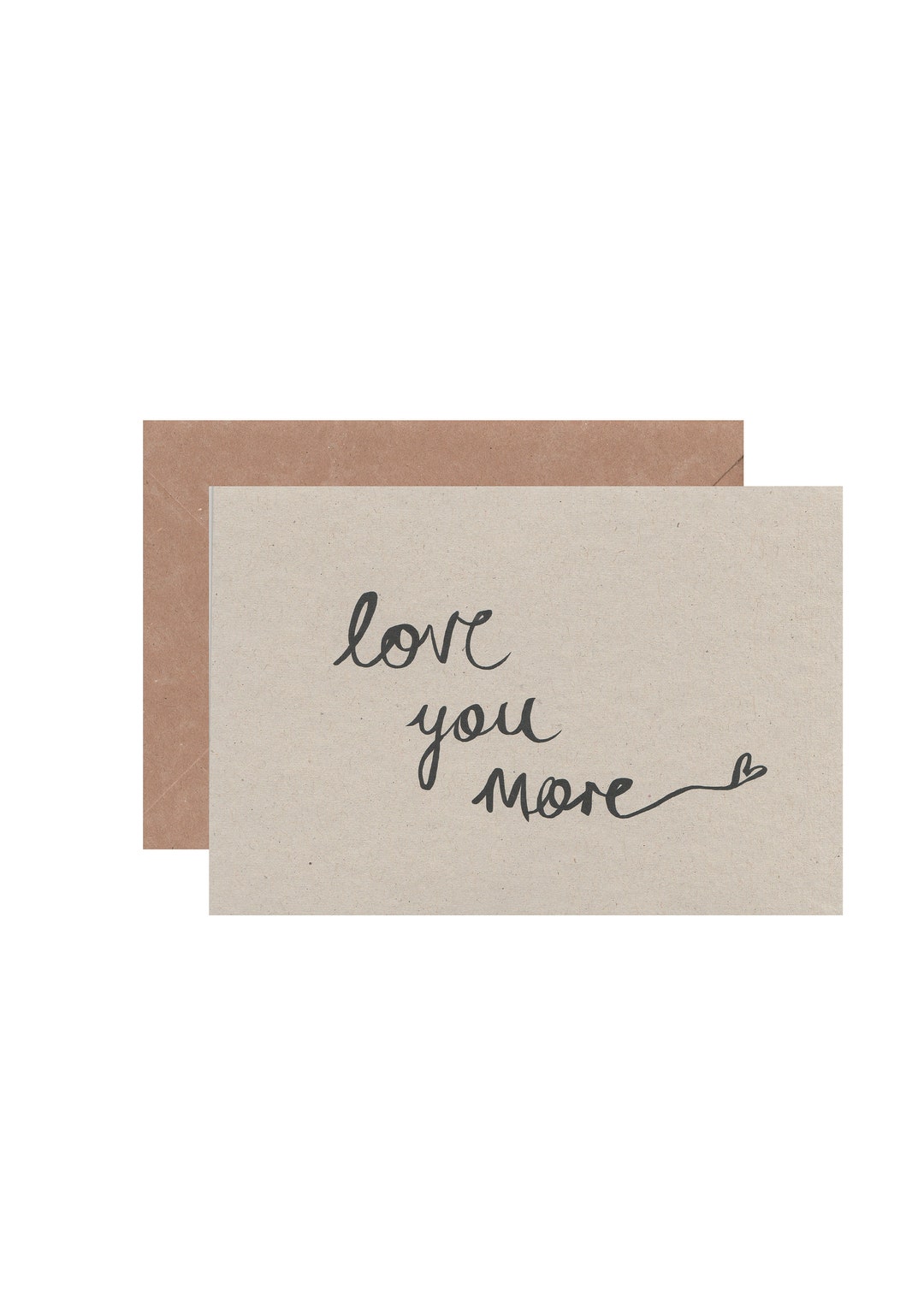Love You More Card | Handmade Greeting Card - Etsy