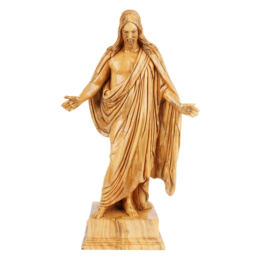 Hand-carved Olive Wood Jesus Statue – Exclusive Christ Figure From ...