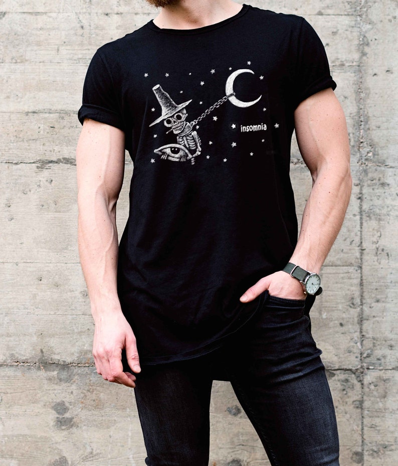 INSOMNIA T Shirt UNISEX Goth Style, Dark, Rockabilly Skull Cotton Tee ...