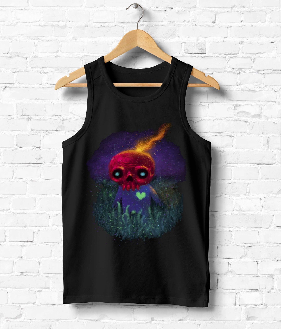 Skull on Fire Tank Top: Gothic Emo Women's Fashion, - Etsy