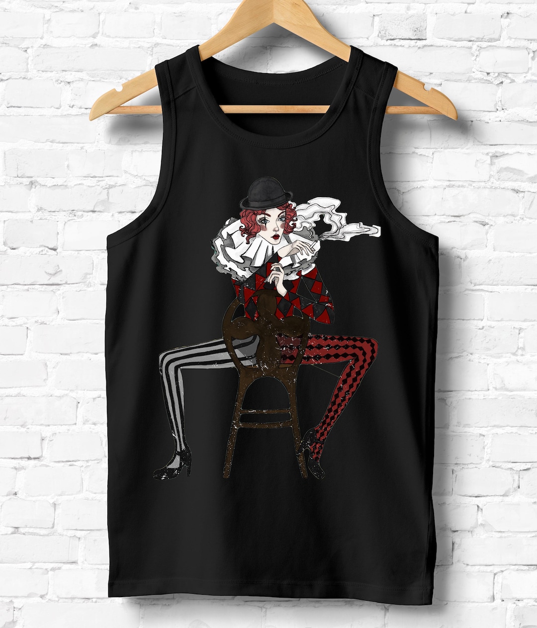 Burlesque Jester Racerback Tank Top, Gothic Cabaret Style - Etsy