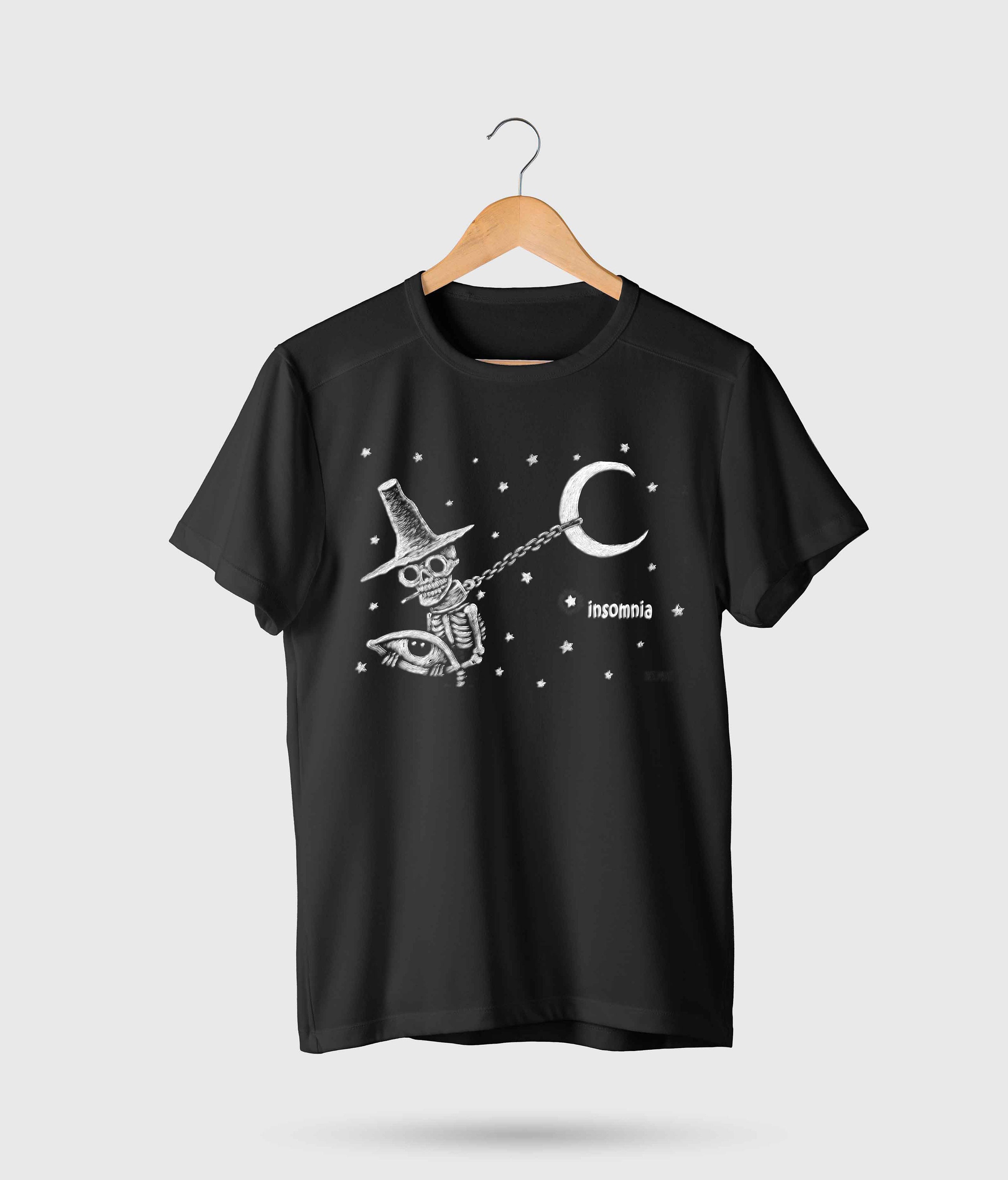 INSOMNIA T Shirt UNISEX Goth Style, Dark, Rockabilly Skull Cotton Tee ...