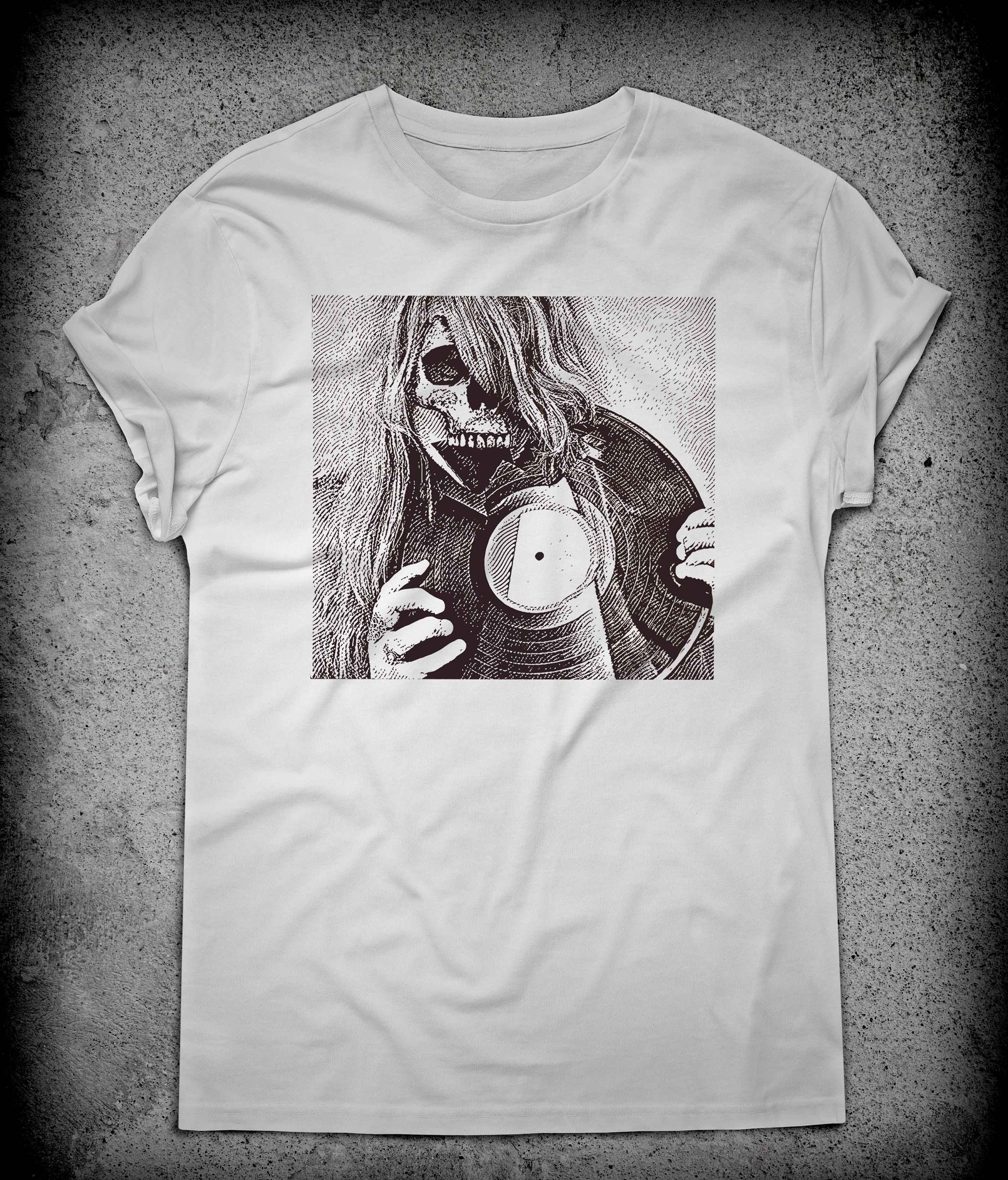 Vinyl Grunge Men Tshirt Hardcore Skull Punk Gothic Steampunk Style S ...