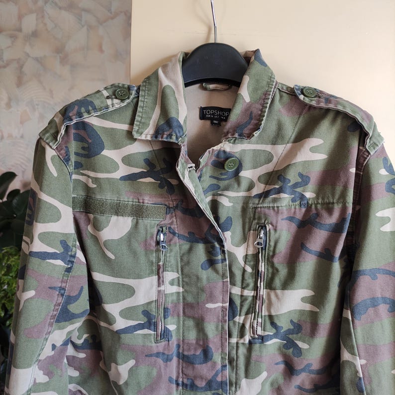 Camouflage Military 100 %cotton Womens Jacket With Big Front Pockets ...