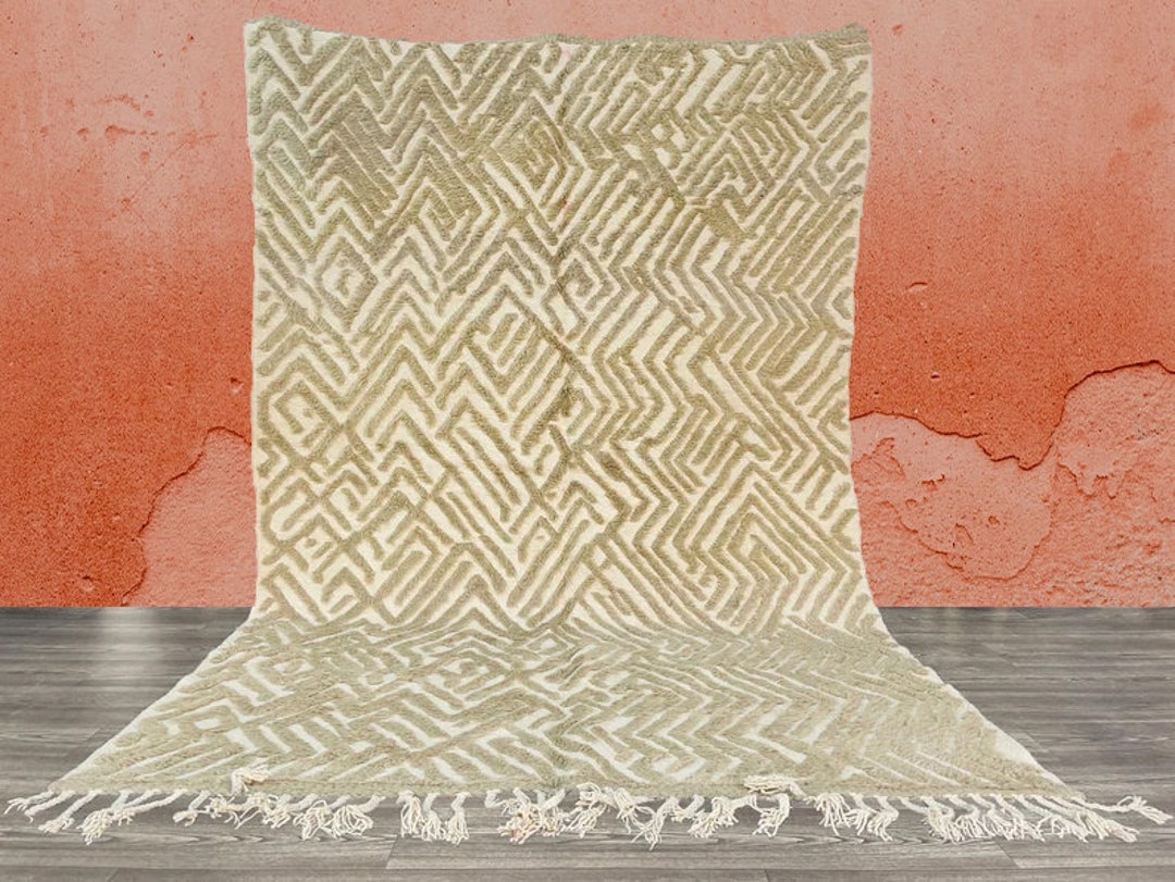 Neutral Degrade Moroccan Wool Berber Rug-beni Ourain Style Carpet ...