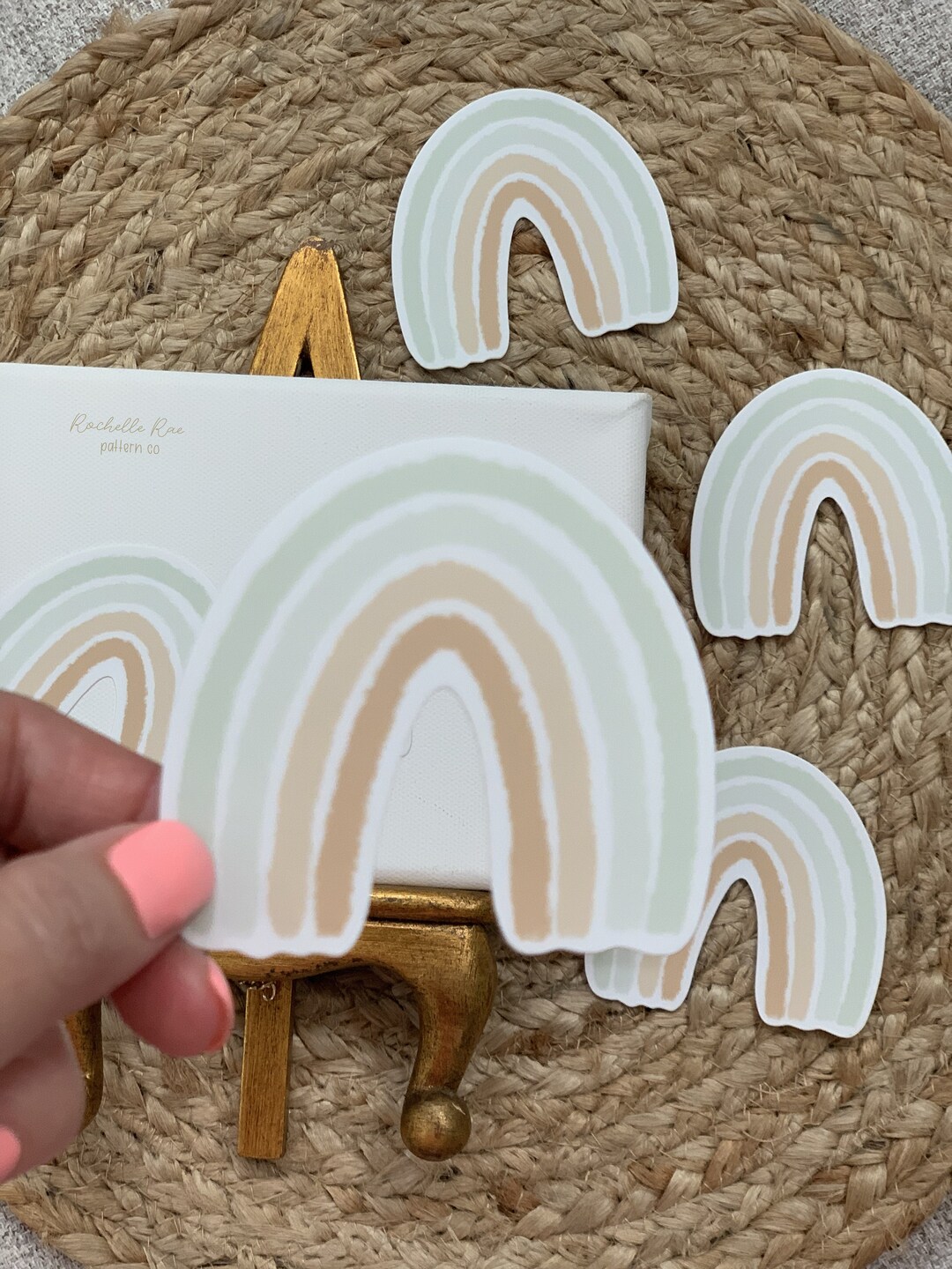 Boho Sage Rainbow Sticker Boho Stickers, Rainbow Decal, Waterproof ...