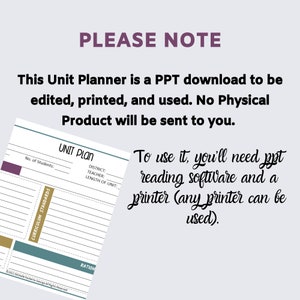 Detailed Unit Plan Template - Etsy