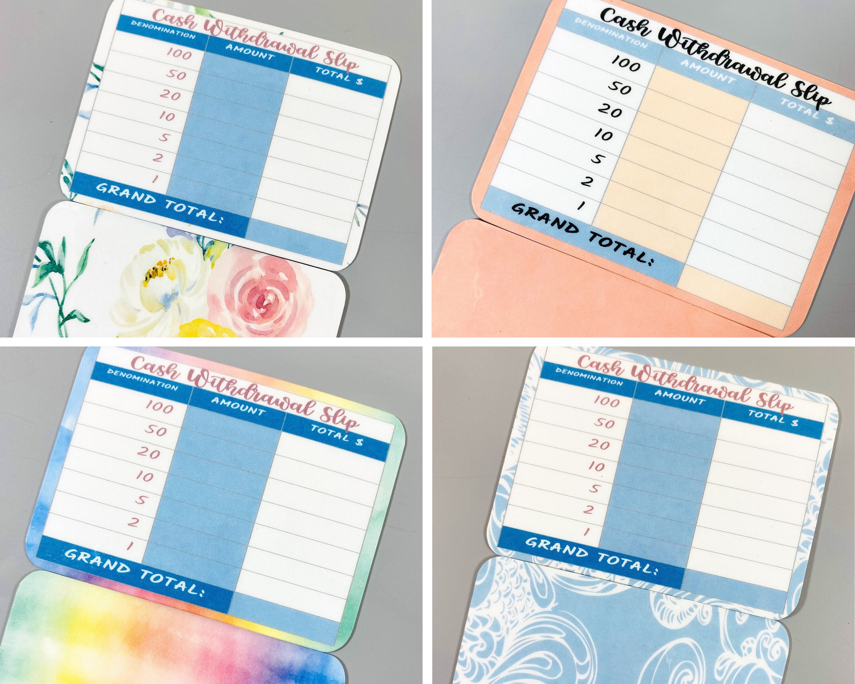 Paper Calendars & Planners Cash Withdrawal Breakdown Laminated Bank ...