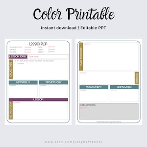 Lesson Plan Template for Teachers - Editable / INSTANT Digital Download ...