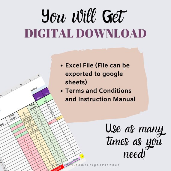 Plantilla De Excel Para El Libro De Calificaciones Del Maestro Lepic