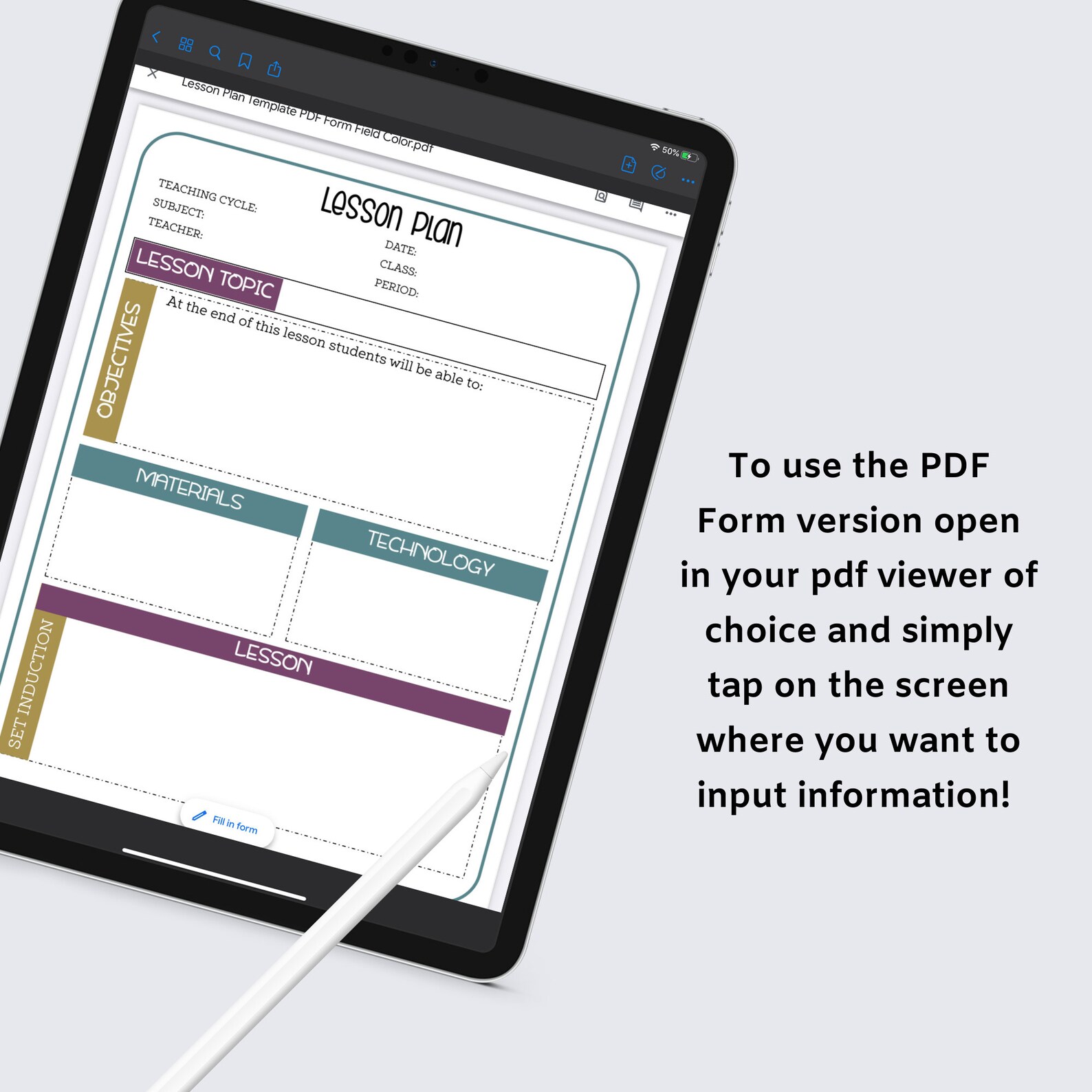 Lesson Plan Template for Teachers - Editable / INSTANT Digital Download ...