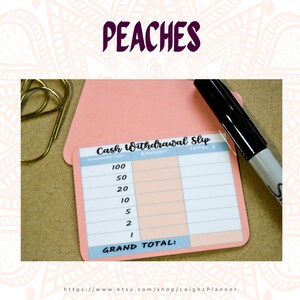 Cash Withdrawal Slip / Bank Teller Slip / Reusable Cash Breakdown Card ...