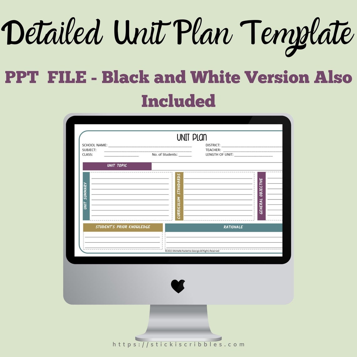 Detailed Unit Plan Template - Etsy