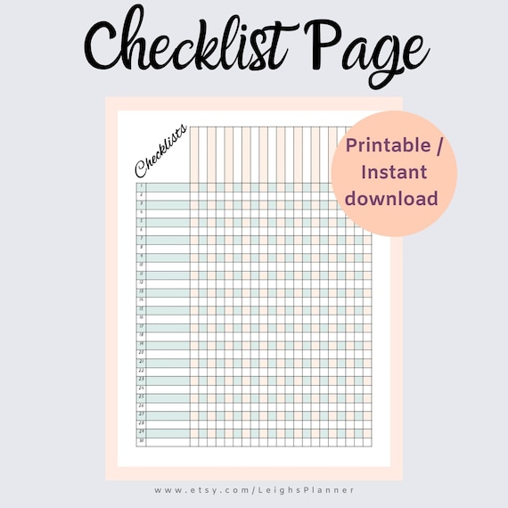 Print and Use Checklist Teacher Grade Log Sheet Class | Etsy